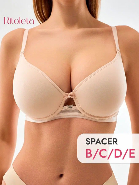 Бюстгальтер Женский Ritoleta спейсер, размер 80B бежевый Полиуретан Повседневный Китай Крючки ...