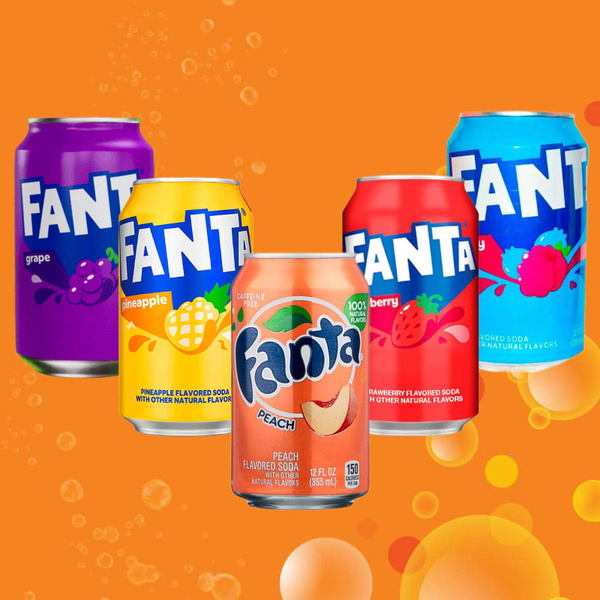 Газированный напиток Fanta 5 вкусов (Фанта), 5 шт по 0.355л - купить с ...
