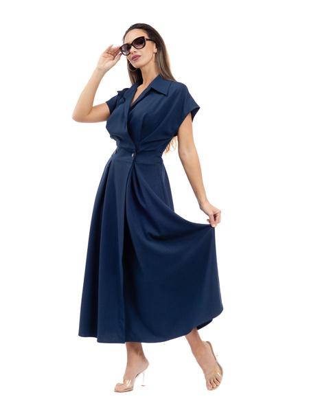 Платье Женский Rosso Style темно-синий Повседневный Короткий, размер 44 Пуговицы купить c ...