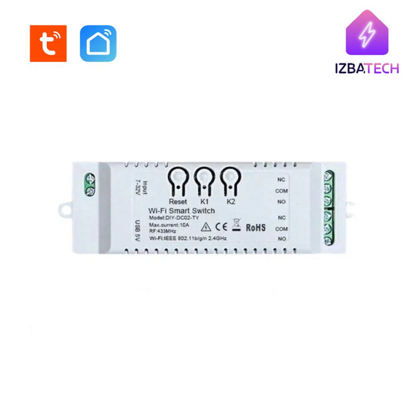 Умное реле контроллер с корпусом WIFI+RF 433 на два канала с Алисой для Умного дома купить на ...