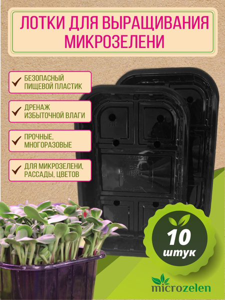 Лотки для проращивания микрозелени, рассады, цветов, 10 шт купить по ...