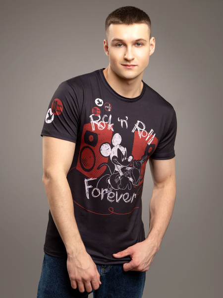 Футболка Мужской KyKy wear черный, размер 48 Полиэфир, Эластан свободный Россия купить c ...