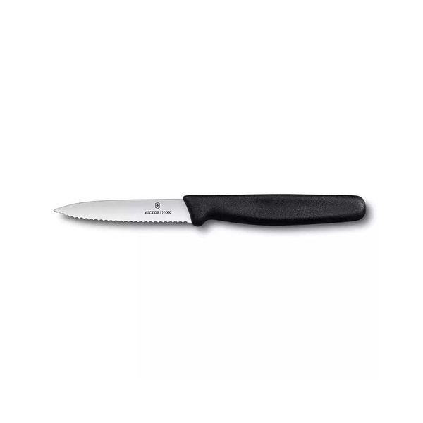 Купить Victorinox 5 3033 8 см Черный зубчатый нож для очистки овощей по