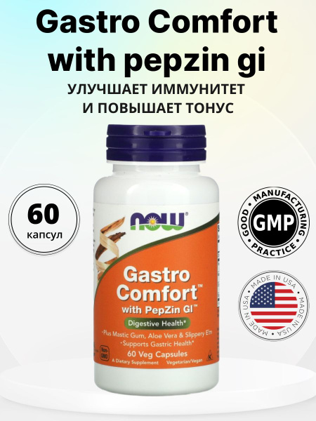 Now Gastro Comfort with pepzin gi, 60 капсул - купить с доставкой по ...