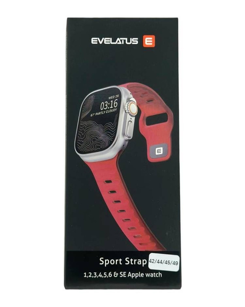 Сменный браслет Evelatus для Apple Watch 42-44-45-49mm малиновый ...