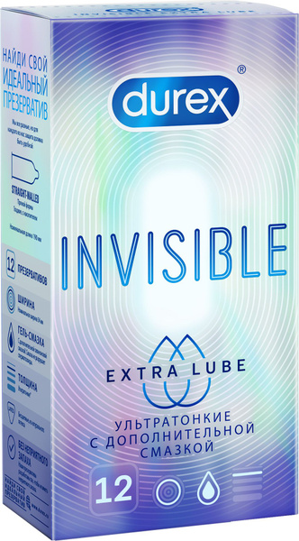 Презервативы Durex / Дюрекс Invisible Extra Lube ультратонкие из ...