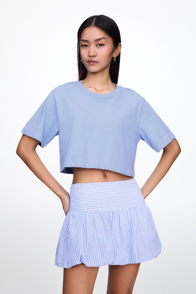 Футболка Pull&Bear, размер 44, цвет голубой, хлопок: 100 - купить по выгодной цене в интернет ...