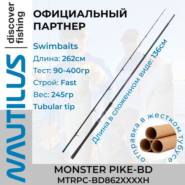 Спиннинг Nautilus Monster Pike, от 90 гр купить по выгодным ценам в ...