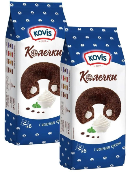 Колечки бисквитные Kovis с молочным кремом, 240 г - 2 шт - купить с ...