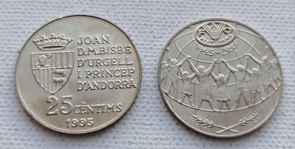 Андорра 25 сантим 50 лет ФАО UNC - купить в интернет-магазине OZON с быстрой доставкой (1701932849)
