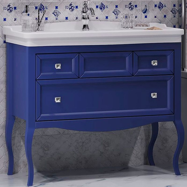 Тумба Opadiris Валери 105, цвет сапфир (под раковину Kirovit Модерн 105), без раковины купить на ...