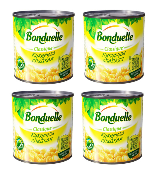 Кукуруза Bonduelle сладкая, 340 г x 4 шт - купить с доставкой по выгодным ценам в интернет ...