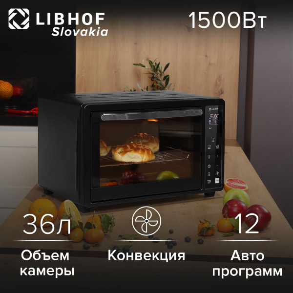 Мини-печь Libhof, черный, 36 л купить по низкой цене с доставкой в интернет-магазине OZON ...