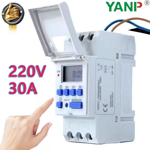 DIN-рейка реле времени 220V 30A однофазное / программируемый цифровой ...