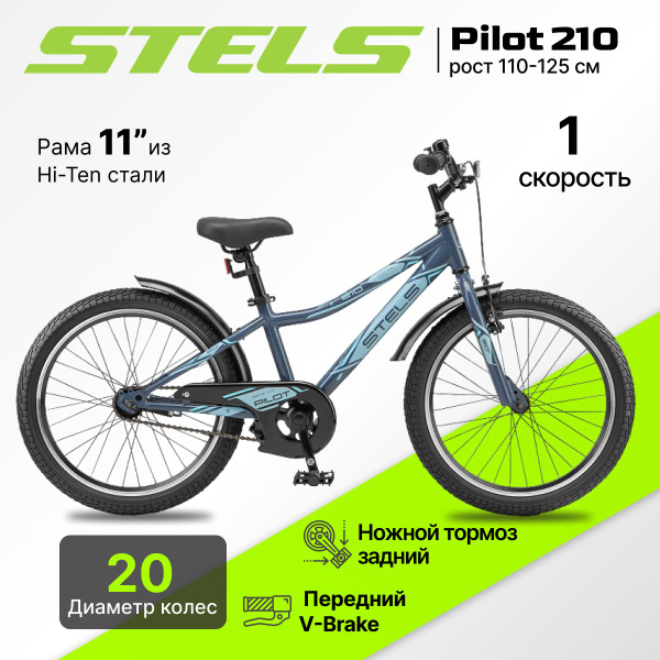 Велосипед детский Stels Pilot-210 20" Серый купить c доставкой на OZON ...