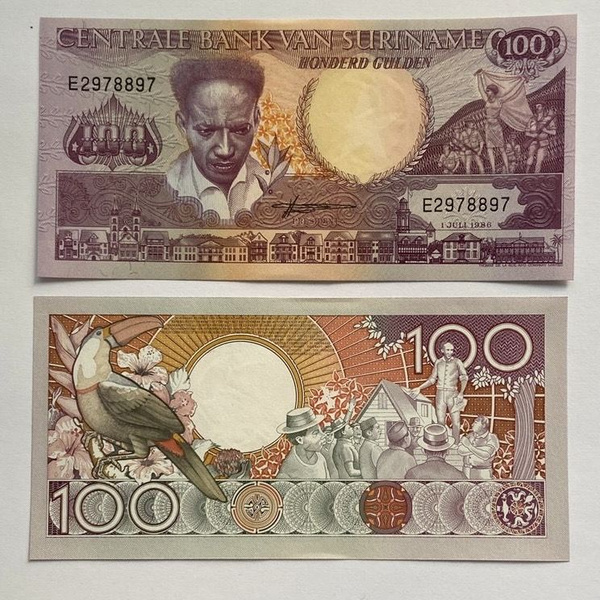 Суринам 100 гульденов 1986 год. Коллекционная банкнота + банкнота в подарок купить на OZON по ...