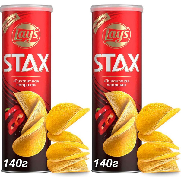 Характеристики Чипсы картофельные Lay's Stax паприка 140 г, набор: 2 штуки подробное описание ...