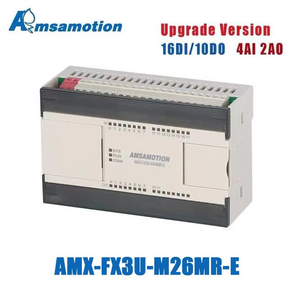 Характеристики AMSAMOTION FX3U-M26MR-E МАРТА заменит аналоговое реле MELSEC PLC 4AI/2AO 16DI ...