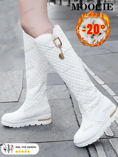Сапоги Женский MOOCIE, размер 36 белый Зима купить c доставкой на OZON по низкой цене (1463942792)