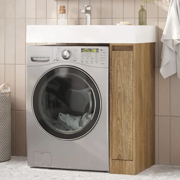 AQUATON Тумба с раковиной, AQUATON Лондри 20 дуб кантри, 20х50х88 см ...
