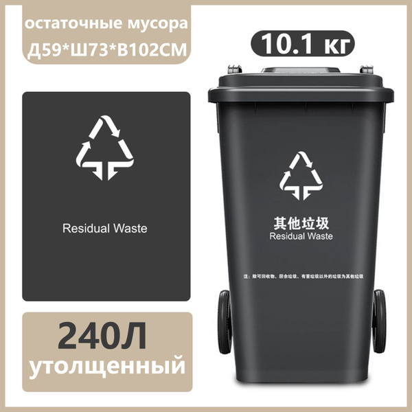 Мусорный бак, 1 шт, черный купить по доступной цене с доставкой в ...
