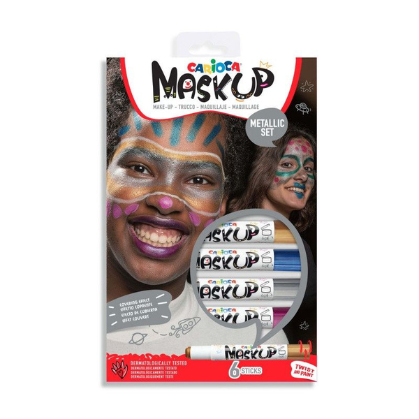 Грим-стики Carioca "Mask Up", Metallic, для лица, 6 цветов - купить по ...