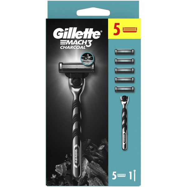 Бритвенный станок Gillette Mach3 Charcoal с 5 сменными кассетами ...