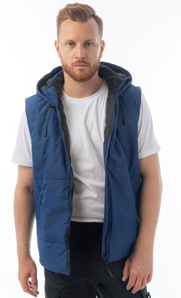 Жилет Мужской BRODEKS синий Мембранные материалы, размер 56, 58 Карманы Молния Однотонный ...