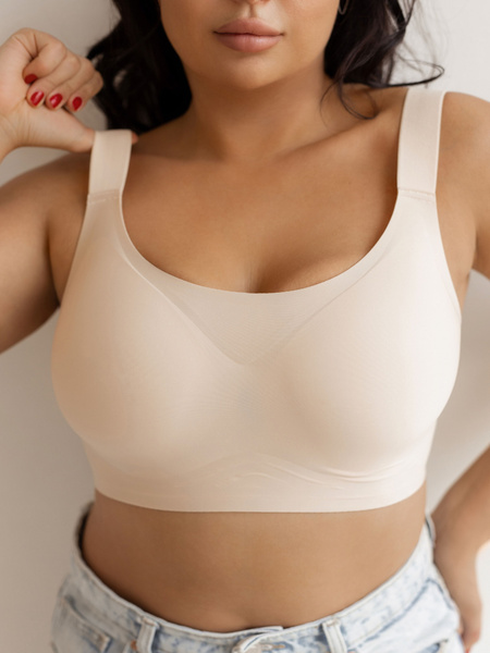 Бюстгальтер Женский MAIZYBRA, размер 75F, 80B бежевый Нейлон широкие бретели Однотонный купить c ...