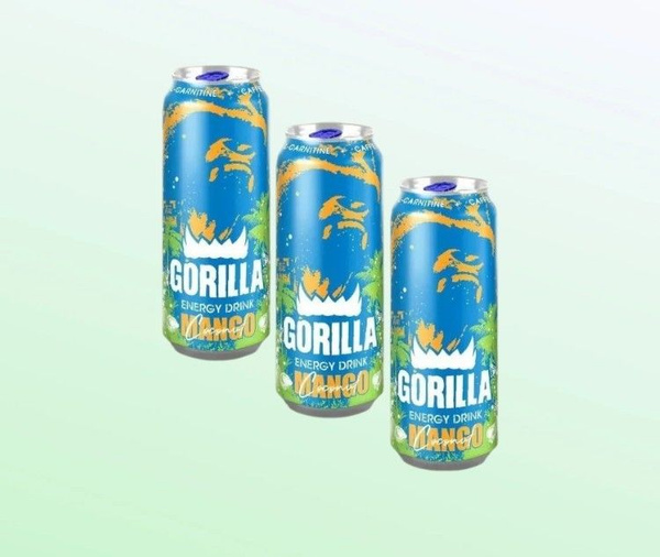 Энергетический напиток Gorilla Mango Coconut Манго Кокос 3шт x 450мл ...