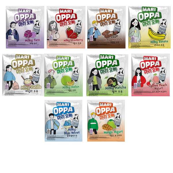 Растворимый Напиток Mari Oppa для Молочных Коктейлей Набор Вкусов 10 шт ...