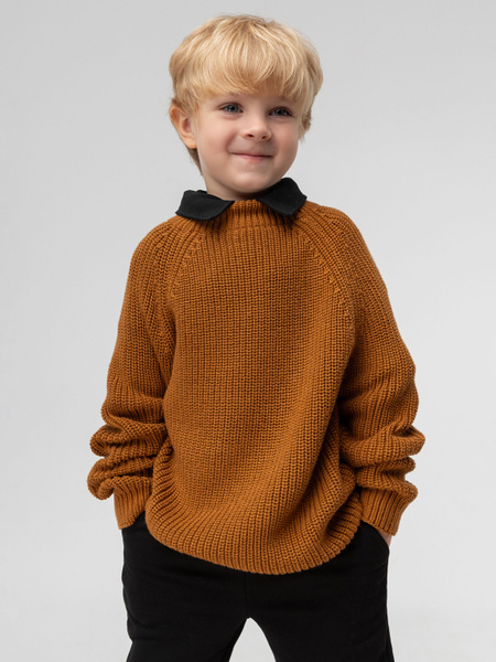 Свитшот Мальчики, Девочки BODO карамельный Без застежки Хлопок, Акрил, размер 110, 116 свободный ...