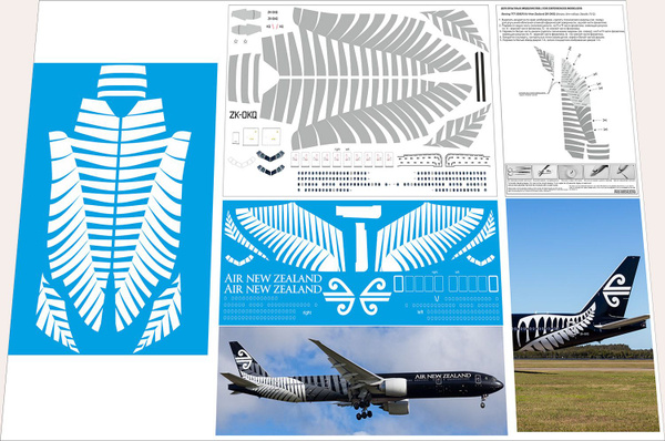 Декаль на модель "ЗВЕЗДА" 1/144 PAS-DECALS Boeing 777-300 Air New ...