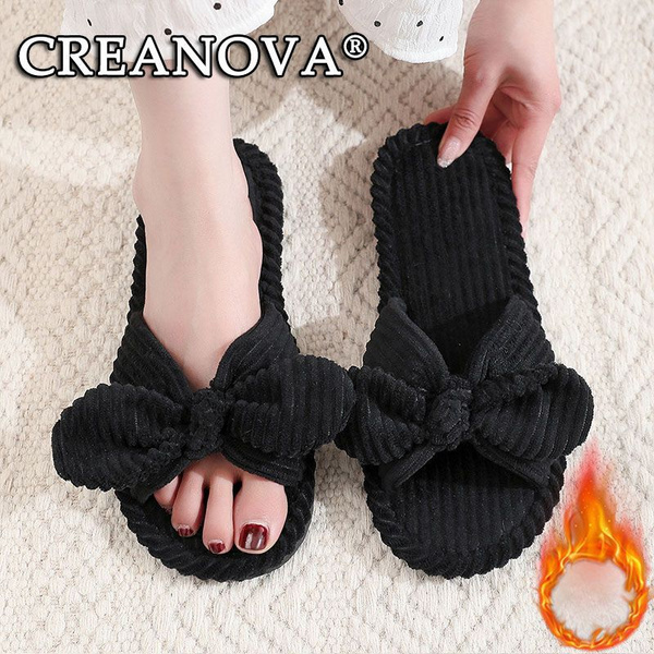 Тапочки Женский CREANOVA, размер 39, 40 глубокий черный Маломерит Без застёжки Зима купить c ...