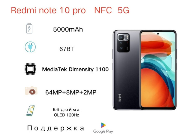 Смартфон Redmi ①Redmi Note 10 Pro 128 ГБ ГБ false - купить по выгодной ...