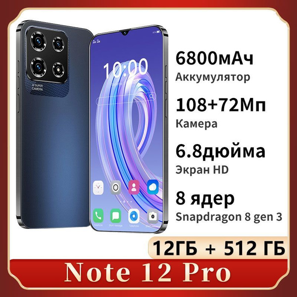 Смартфон SJSDT86-Note 12 Pro-X02-1112 512 ГБ ГБ false - купить по выгодной цене в интернет ...