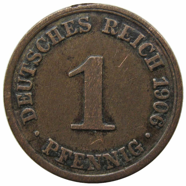 Старинная монета Германии 1 пфенниг 1906 г. A купить на OZON по низкой цене (857035643)