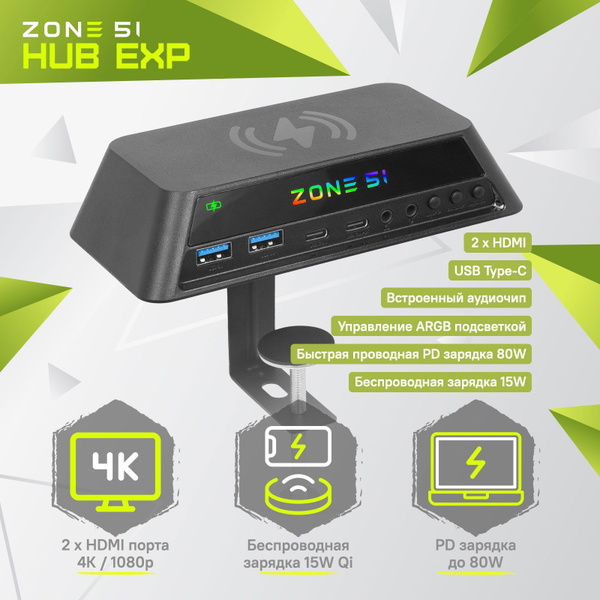 Вопросы и ответы о ZONE 51 EXP HUB. USB-хаб, беспроводная зарядка 15W ...