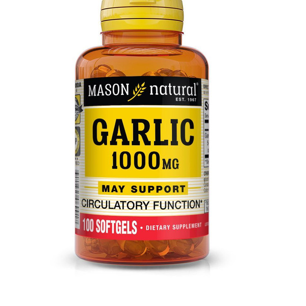 Garlic 1000 мг 100 гель капсул MASON natural США / Чеснок 1000 мг для ...