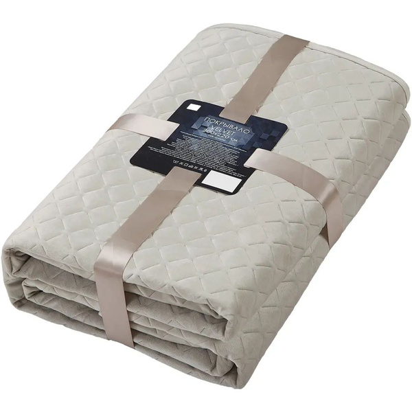 Покрывало Inspire Velvet 200x220 см полиэстер цвет бежевый 220x 200 см ...