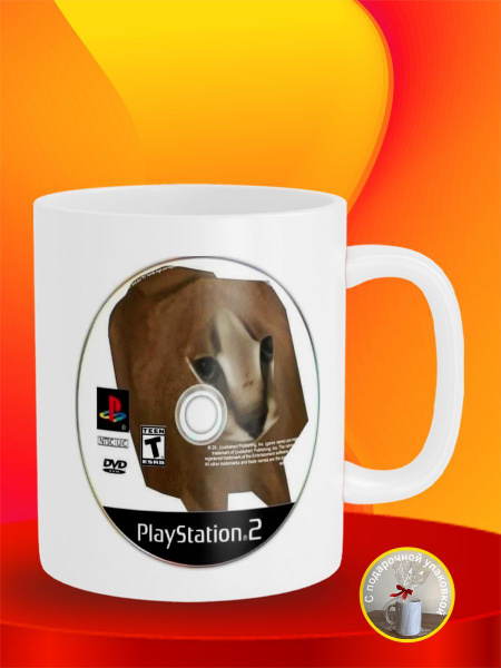 Кружка Geek Merch "Шлепа диск на Playstation 2 Floppa Shlepa", 330 мл ...