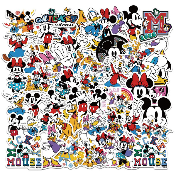Наклейки Mickey Mouse, Набор самоклеящихся виниловых наклеек PVZ 50 шт ...