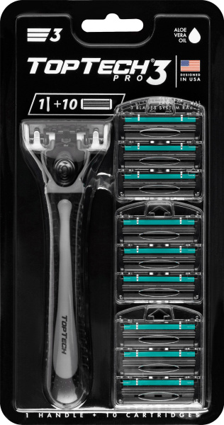 Бритва TOPTECH Pro 3 + 10 сменных кассет купить на OZON по низкой цене (1781114878)