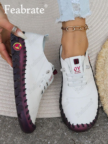 Кроссовки Женский Feabrate Искусственная кожа Бег, размер 38 R (средняя) Демисезон Шнурки Без ...