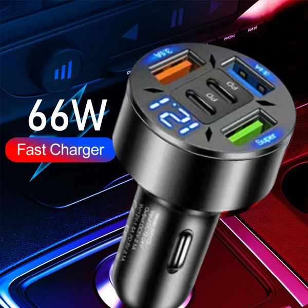 2PD+3USB 66W адаптер для быстрого автомобильного зарядного устройства ...
