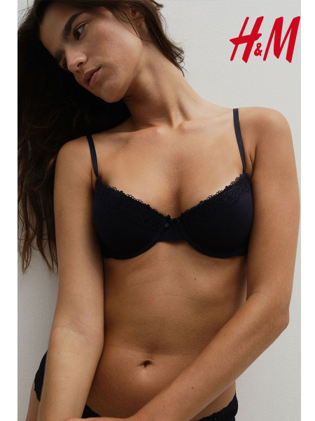 Бюстгальтер Женский H&M, размер 75C синий Хлопок Повседневный Бангладеш купить c доставкой на ...