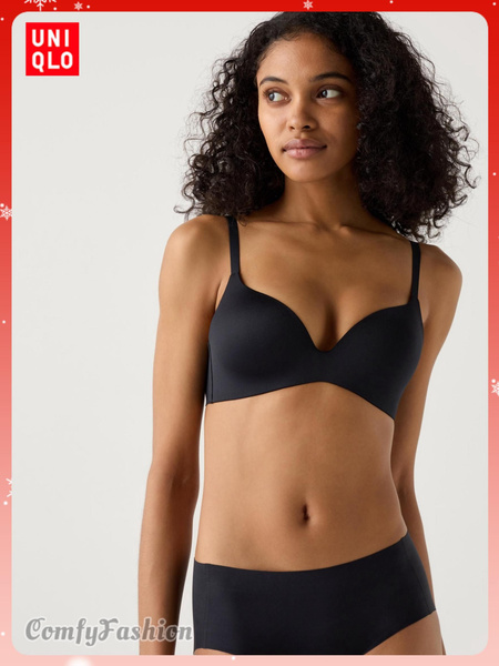 Бюстгальтер Женский Uniqlo, размер 75A, 75B черный купить c доставкой на OZON по низкой цене ...