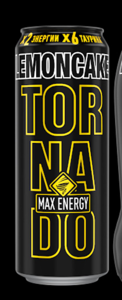 Энергетик ТОРНАДО Энерджи Лимонный Пирог/ Tornado energy Lemon Cake 0,45 жб 24 штук ( новый с ...