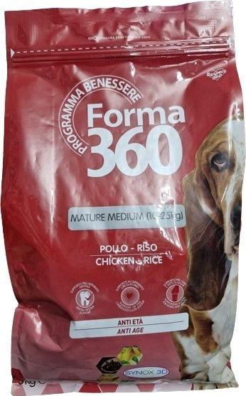 Корм для пожилых собак средних пород Forma 360 Senior Medium Chicken/Rice - курица c рисом 3кг ...