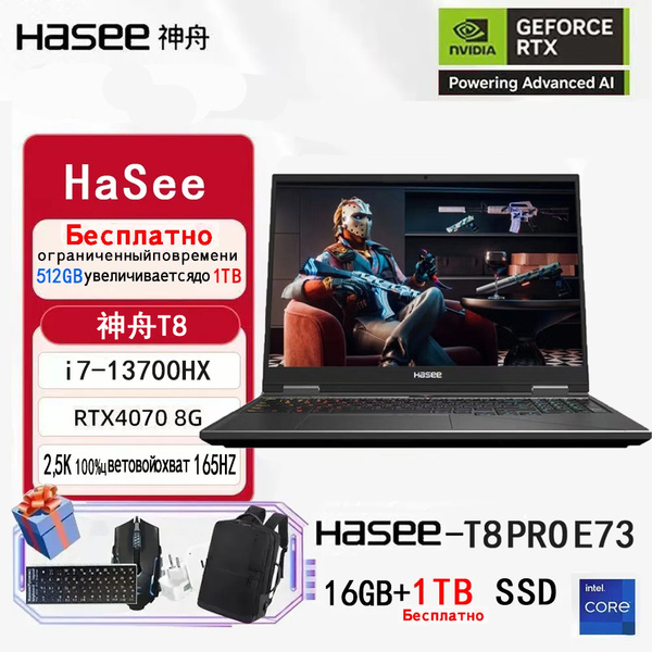 Игровой ноутбук Hasee Игровые ноутбуки T8 PRO E73 I7-13700HX RTX4070 165Hz Intel Core i7-13700HX ...
